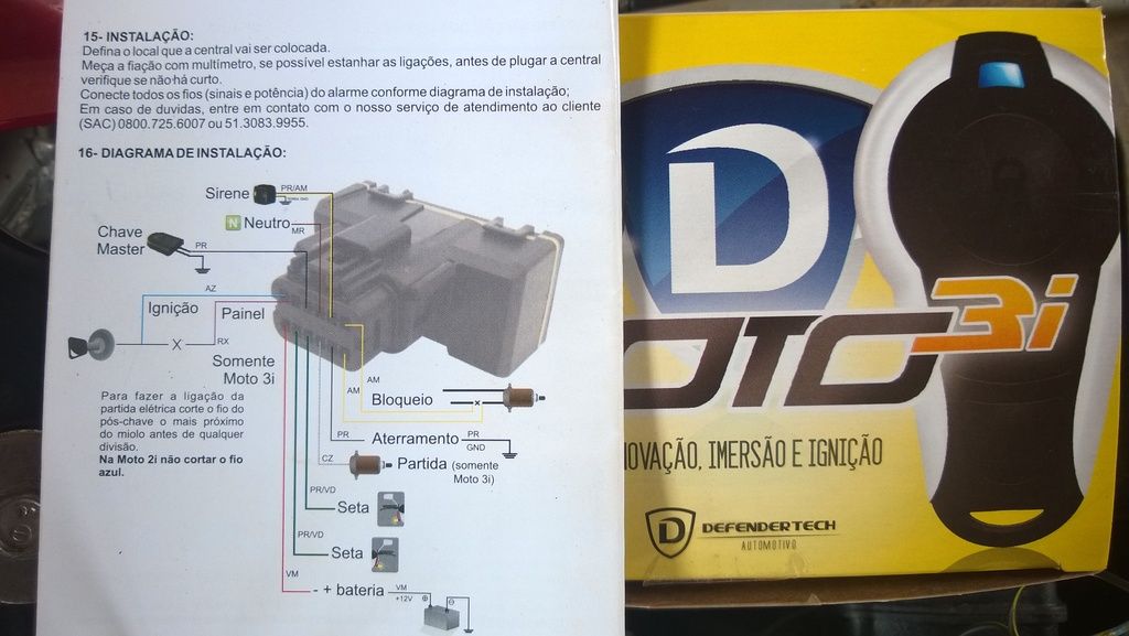 [tutorial] Alarme Moto 3i Defendertech Honda Xr 250 Tornado